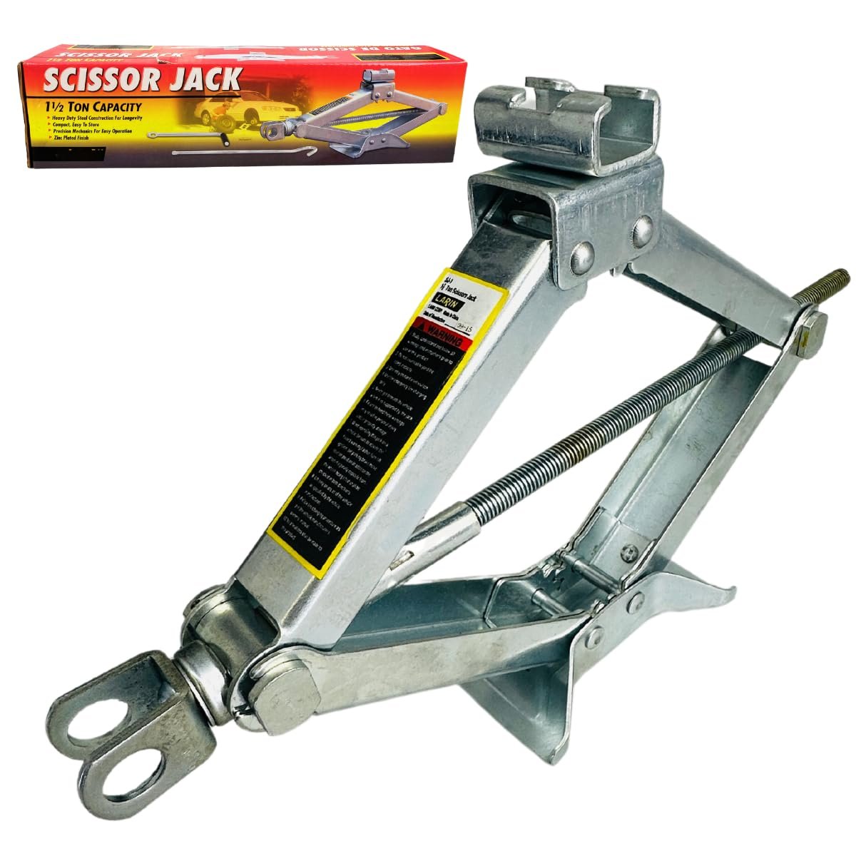 ROAD GENIE 1.5 Ton Capacity Scissor Jack for Cars, Heavy Duty Steel – ToolUSA