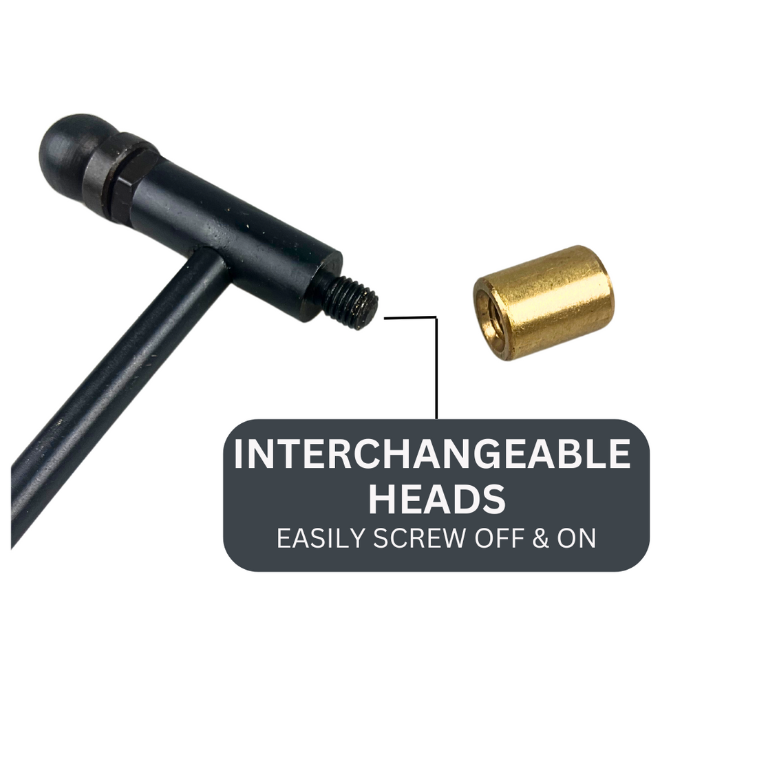 7.5-inch Crafter's Multi Head Hammer - Brass, Nylon, Rounded Dome, Fla ...
