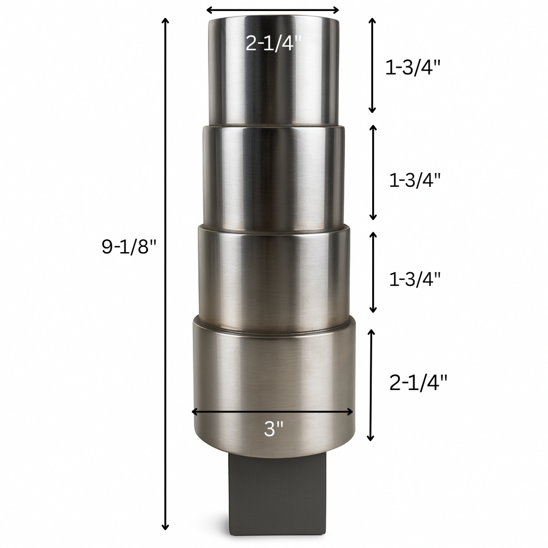 4 Step Heavy Duty Chrome Plated, Oval Shaped Step Mandrel - 2.25