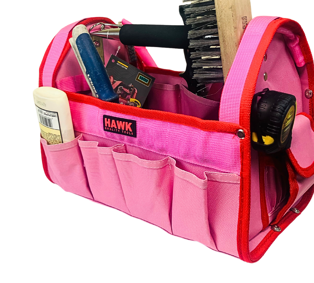 Pink Tool Carry-All with Multiple Pockets and Metal Handle - AB73-13W ...