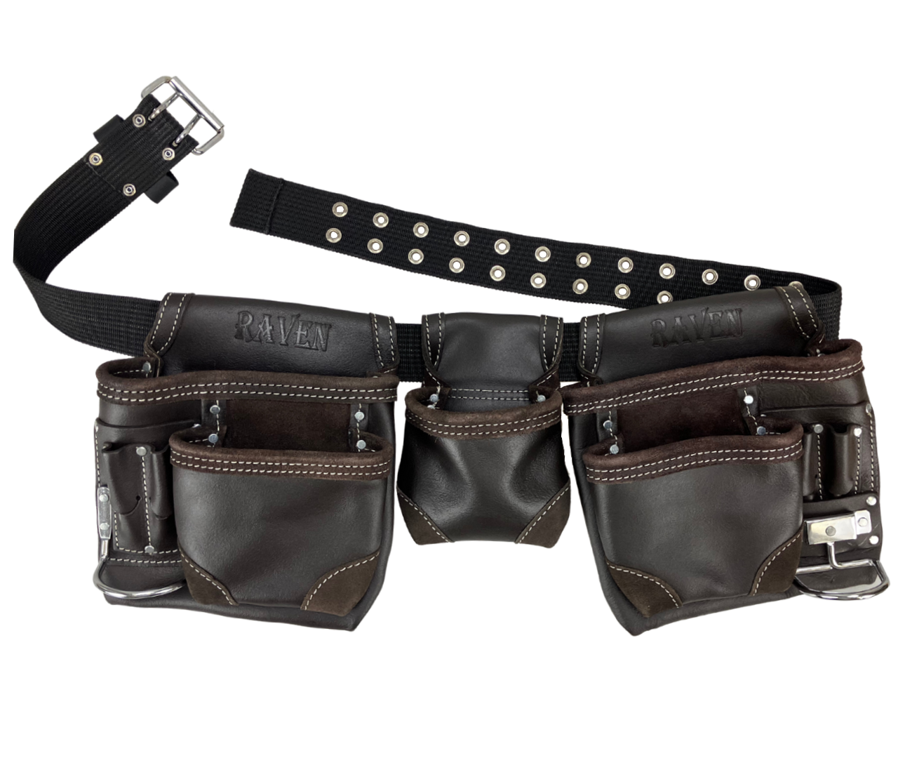 12 Pocket Construction Rig Oil Tanned Leather Heavy Duty Tool Pouch ...