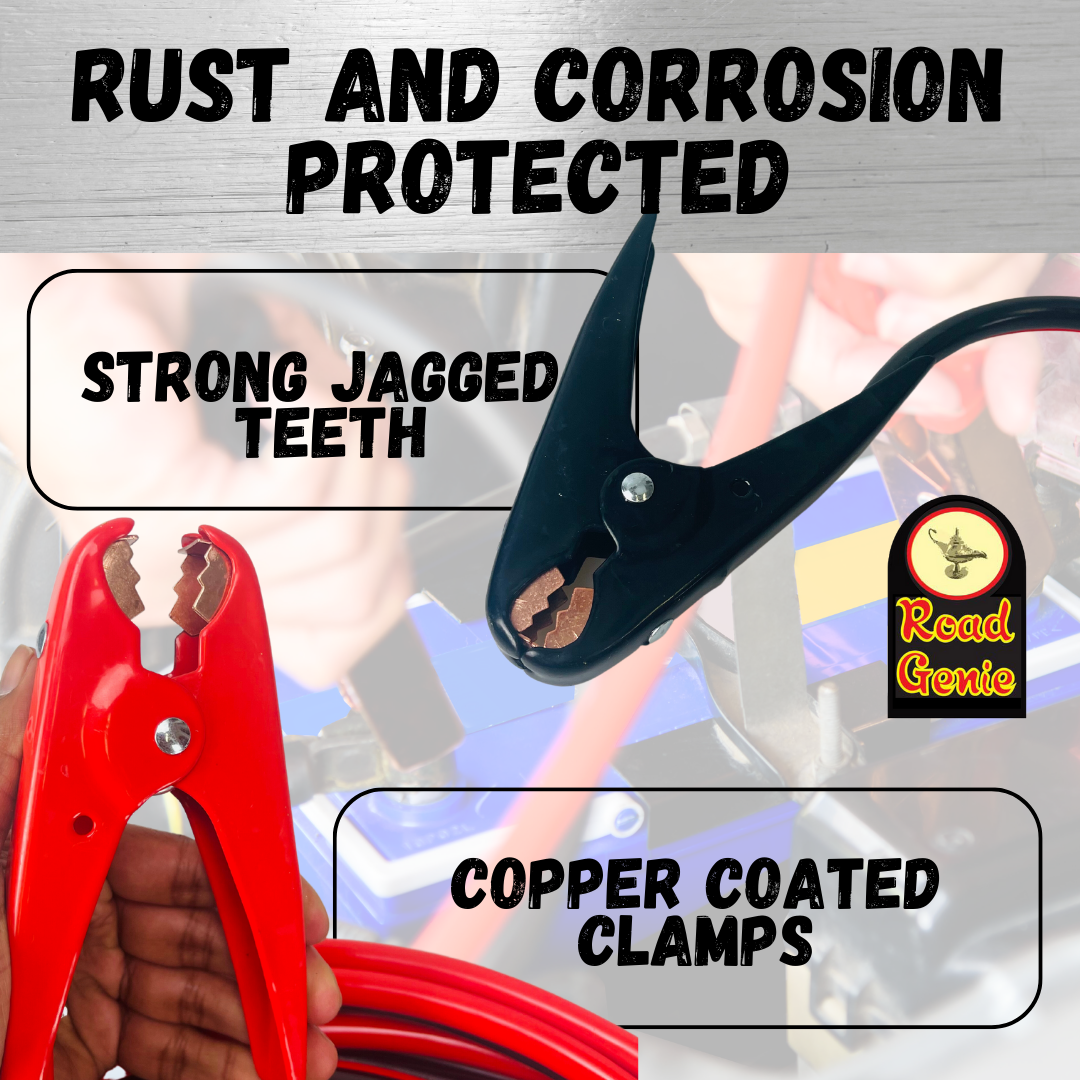 ROAD GENIE 20 Foot, 2 Gauge Booster Cable with Color-Coded Clamps and – ToolUSA