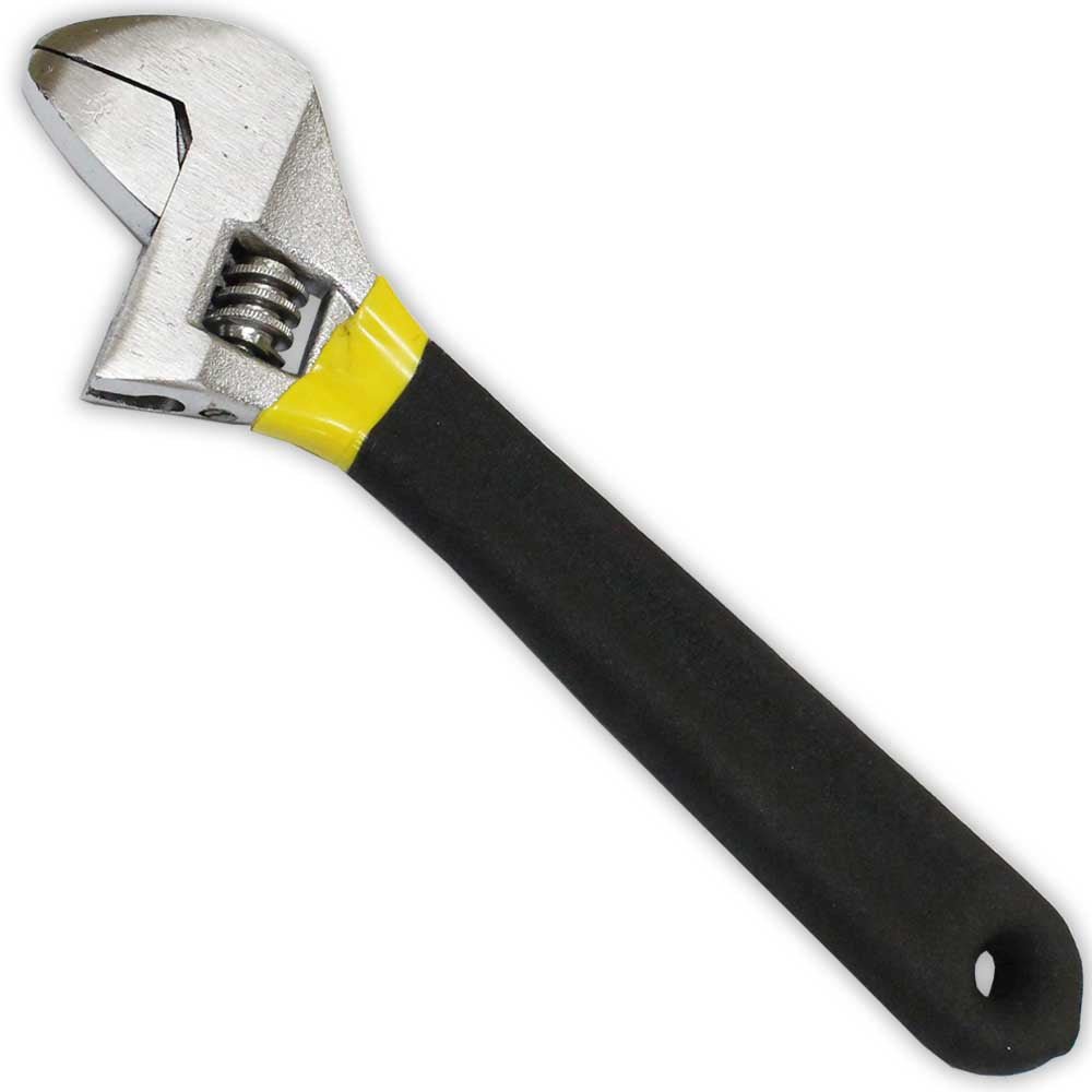 10 Inch Steel Chrome Plated Adjustable Wrench With Rubberized Handle ...