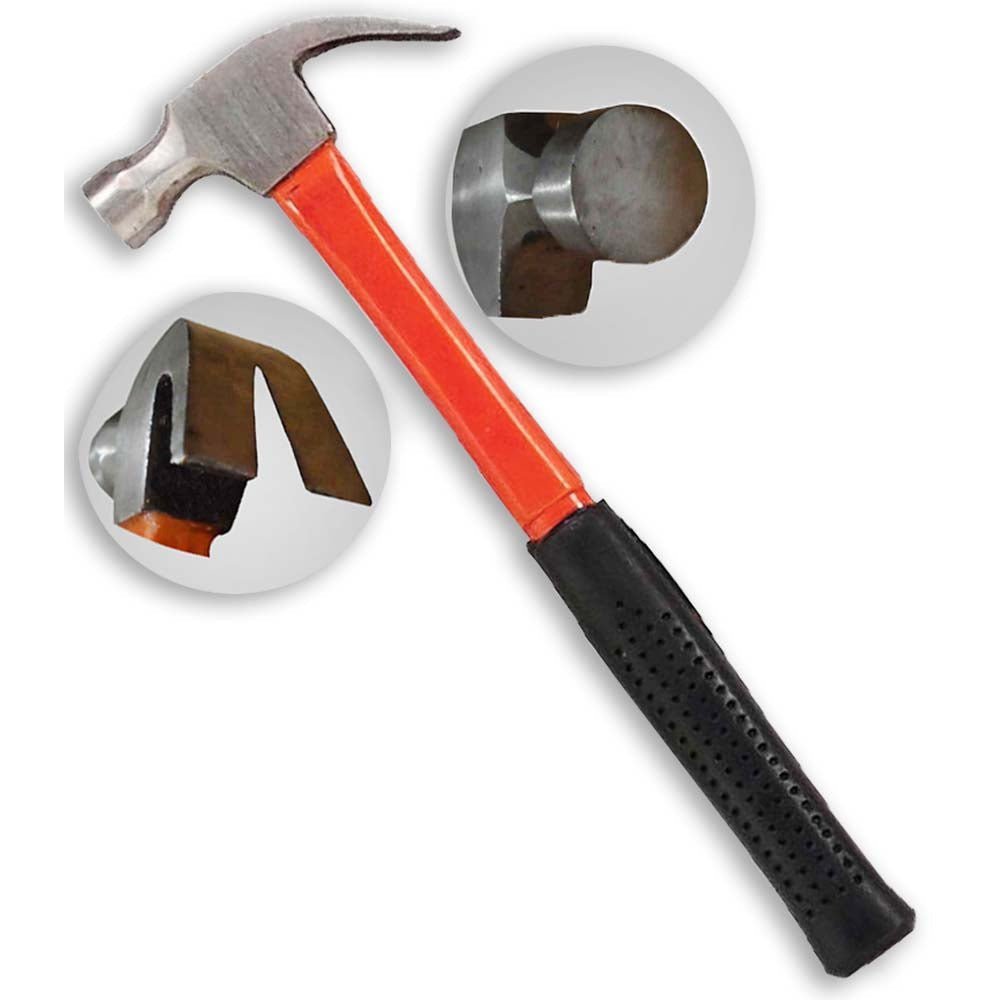 11" Heavy Duty Forged Metal Claw Hammer with Rubberised Grip - 8oz - P ...