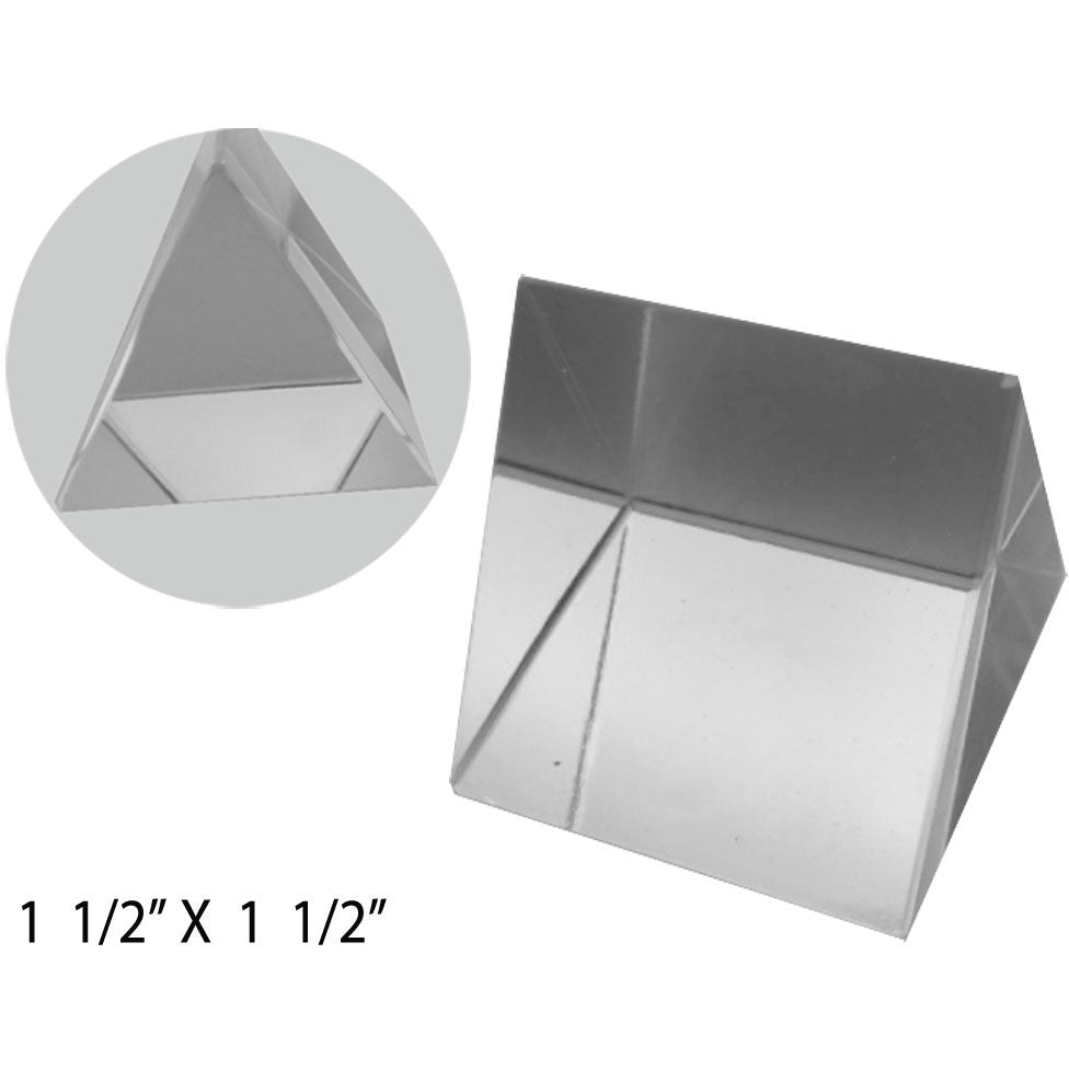 1.5" X 1.5" Optical Glass Triangular Prism For Educational Or Photogra ...