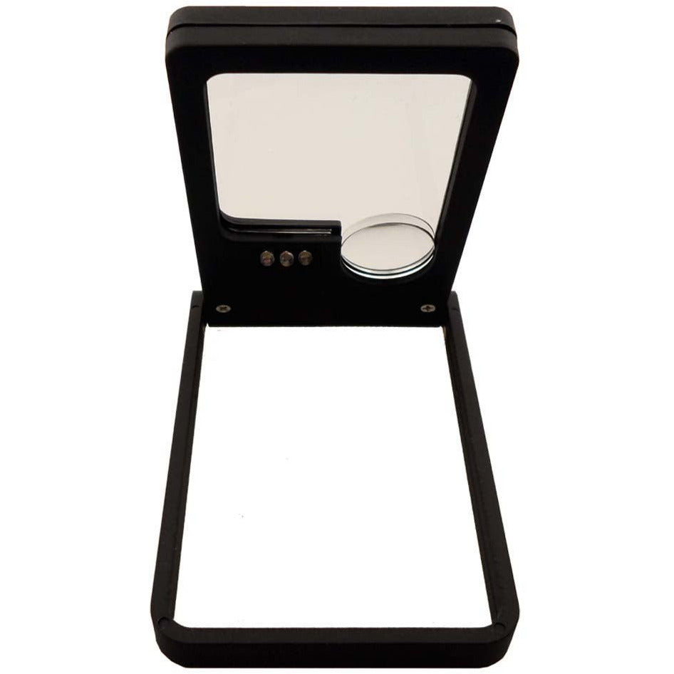 1.75" Square Lens Magnifier With LED & UV Light, And Tilting Frame Sta ...