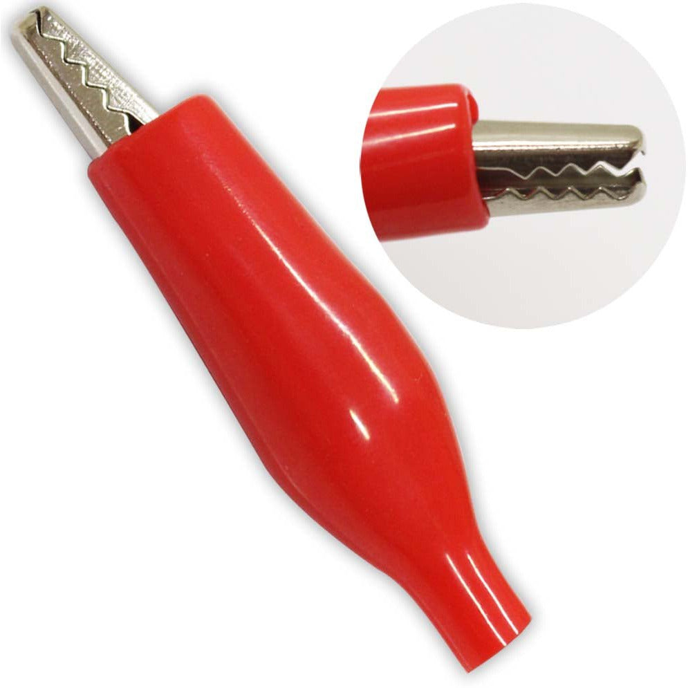 24 Piece #1 Size Alligator Clips with Red PVC Wrapping - TE-04002 – ToolUSA