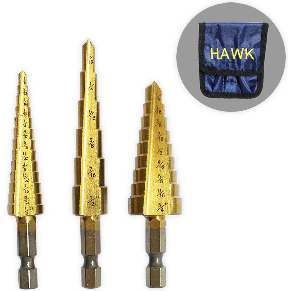 3 Pc. Step Drill Bit Set - DRILL-95013 – ToolUSA