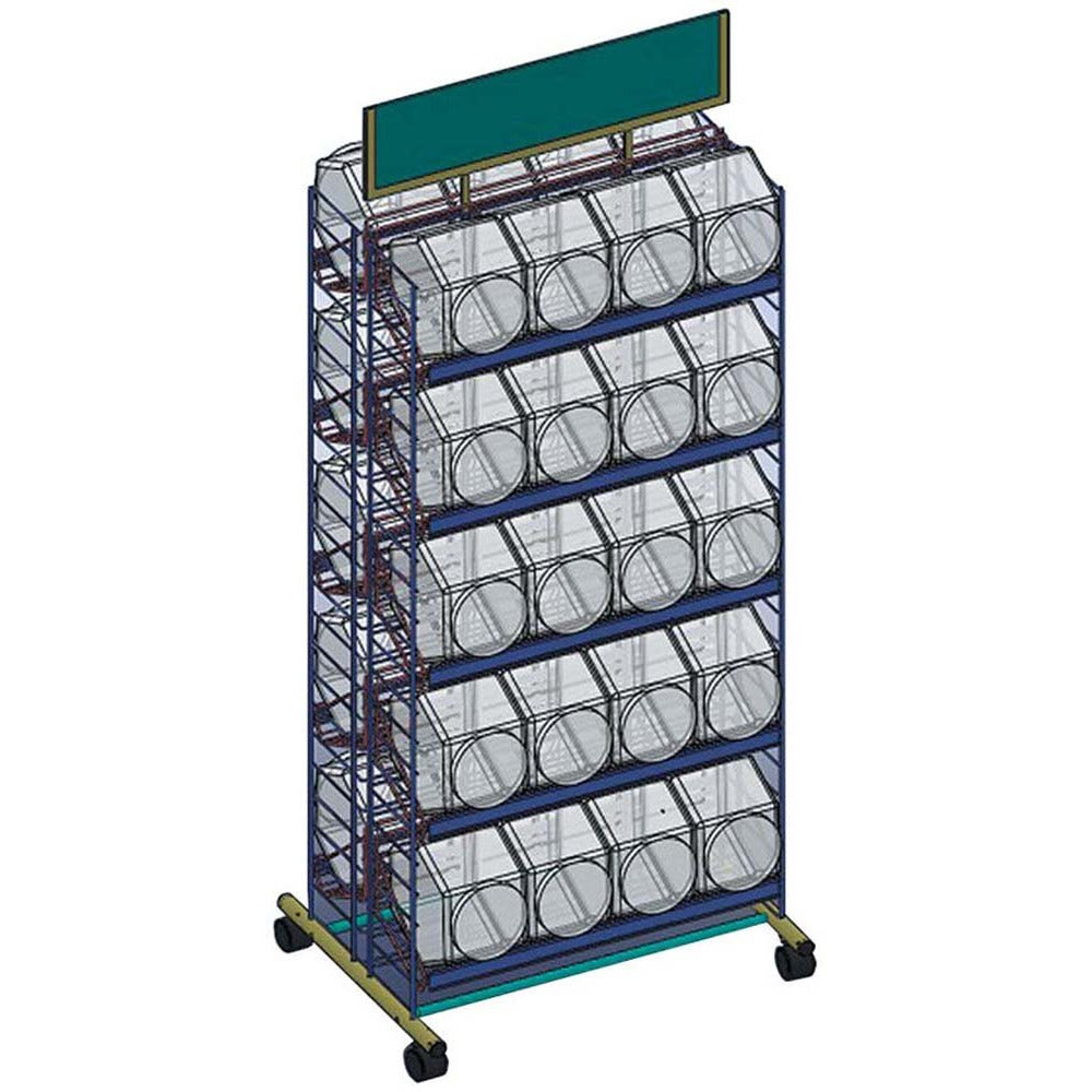 51" x 24" x 12.5" Double Sided Jar Stand On Wheels For 40 Large Displa ...