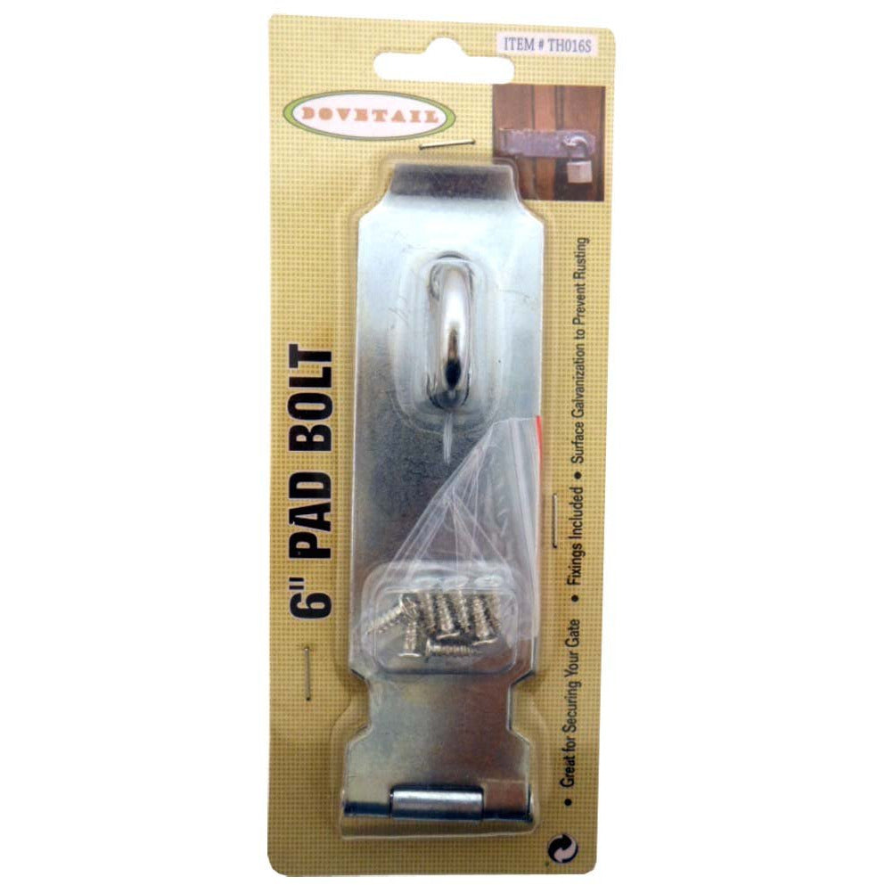6" Galvanized Pad Bolt Hasp With Screws Suitable For Fastening Gate Or ...