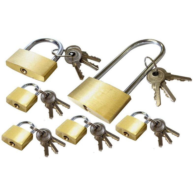 6 Solid Brass Locks - 4 Pieces 20mm - 1 Piece 40 Mm - 1 Piece 50 Mm ...