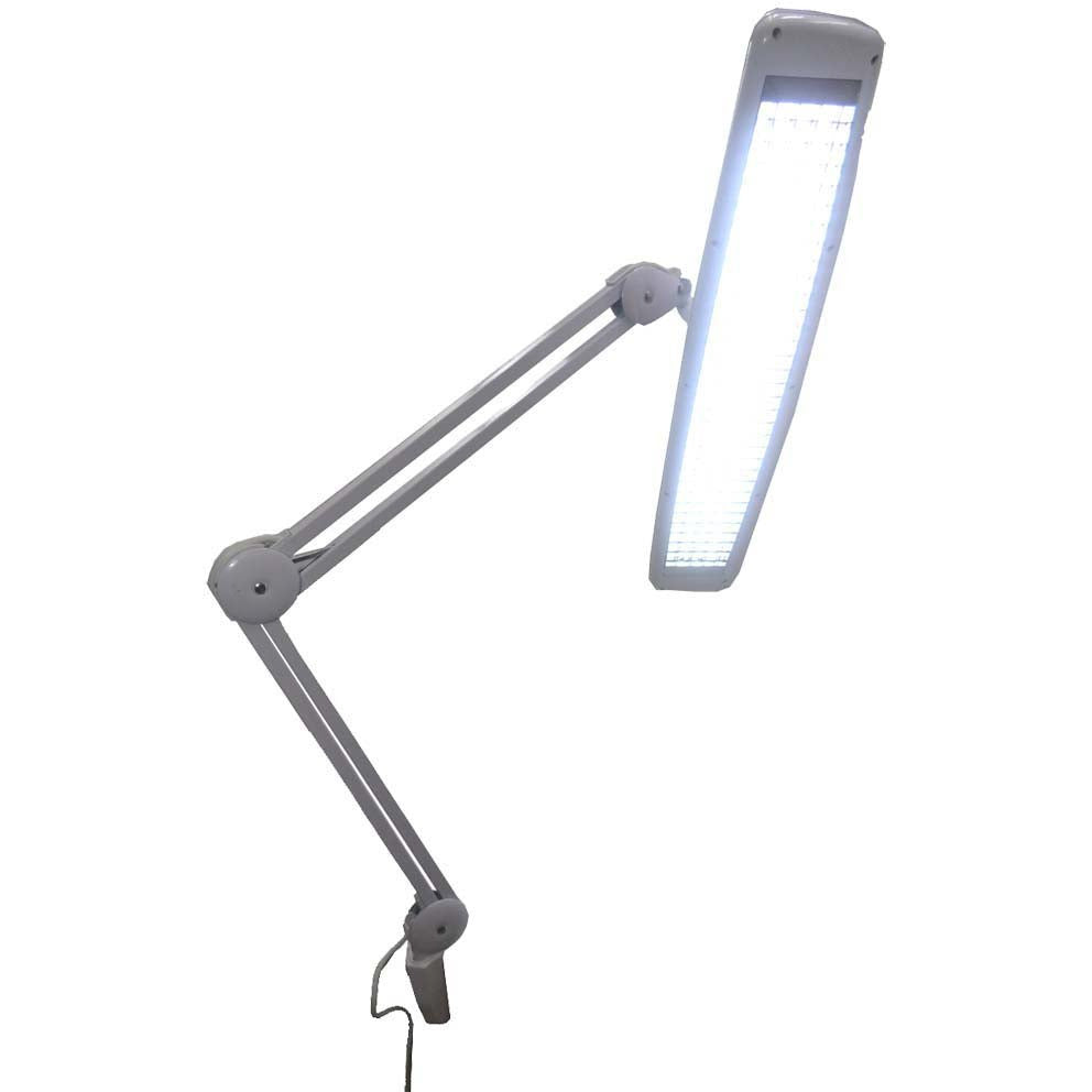 61cm White Clamp- On Fluorescent Desk Lamp With Spring Action Arm by E ...