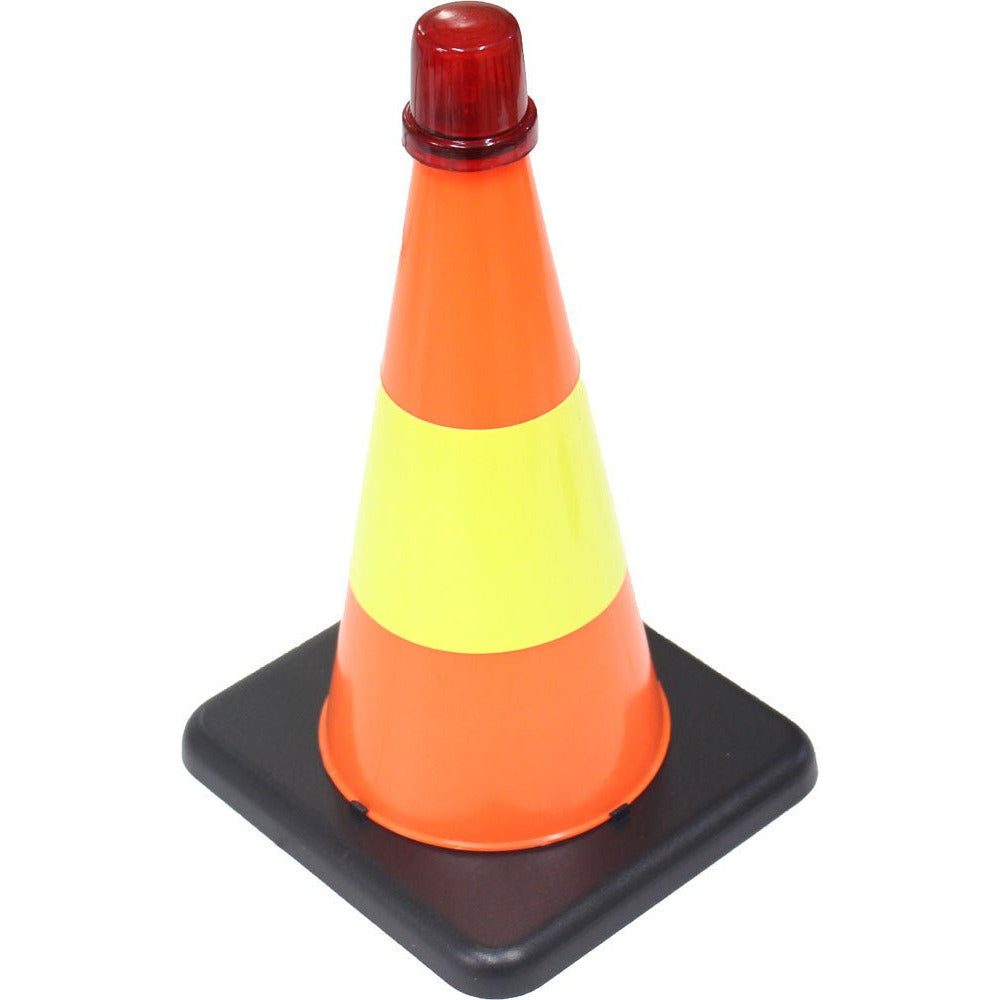 8 Inch Orange Safety Cone With Reflective Stip And Flashing Light - FL ...
