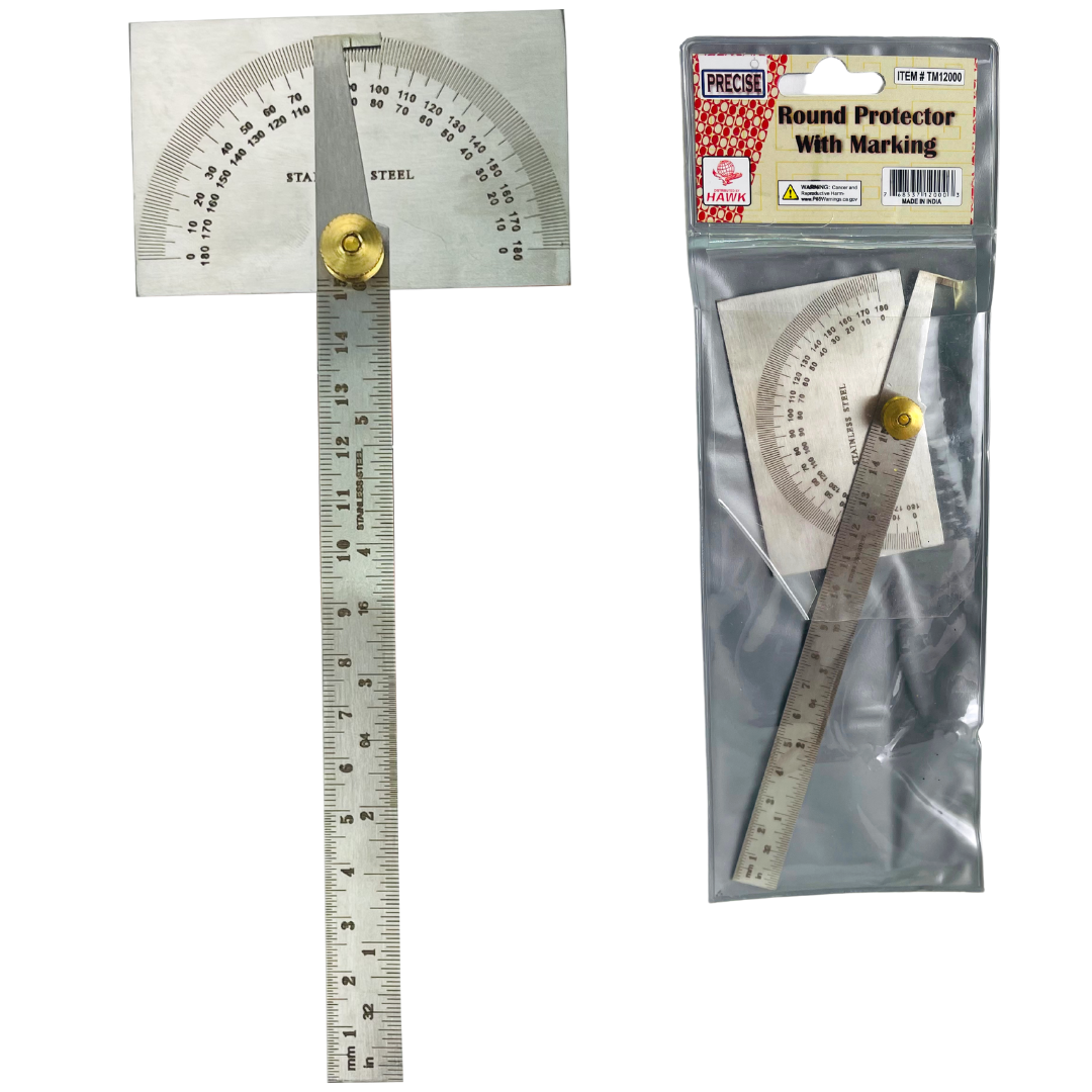 Stainless Steel Protractor with Ruler - TM-12000 – ToolUSA