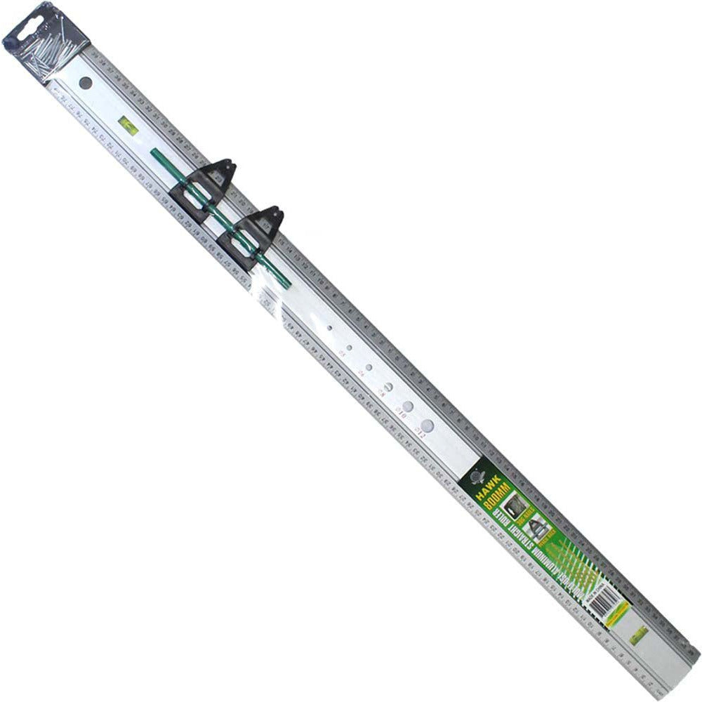 Aluminum Metric Ruler with 2 Sliding Ruler Stops and 2 Center Bubble L ...