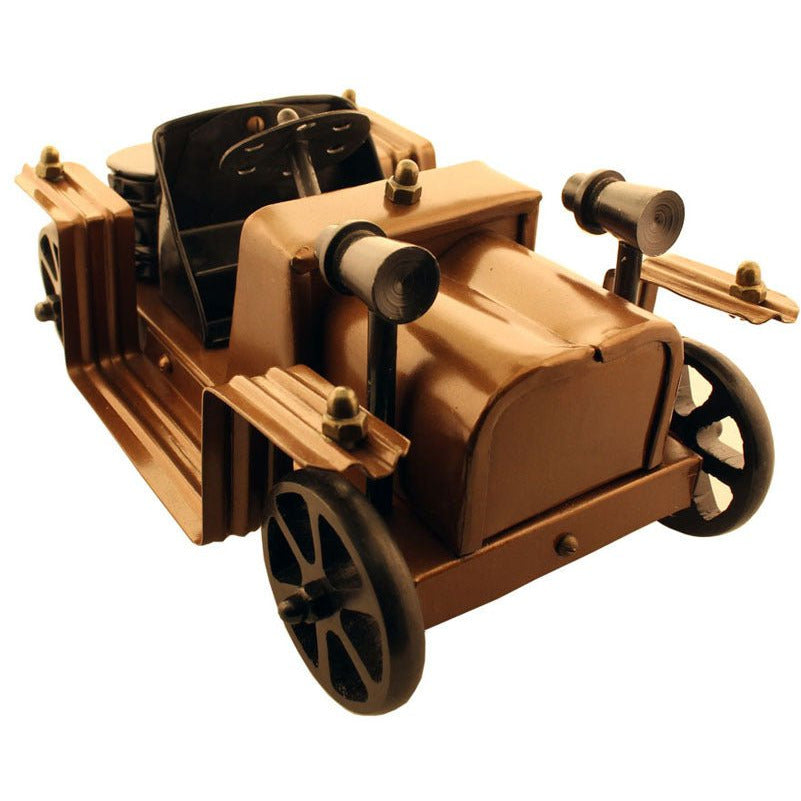 Antique Style "Horseless Carriage" Sheet Metal Model Car In Brown With ...