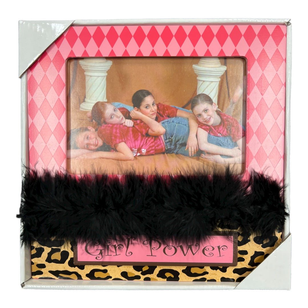 Girl Power, Pink and Cheetah Patterned Wooden Frame, 8 x 8 Inches - HH ...