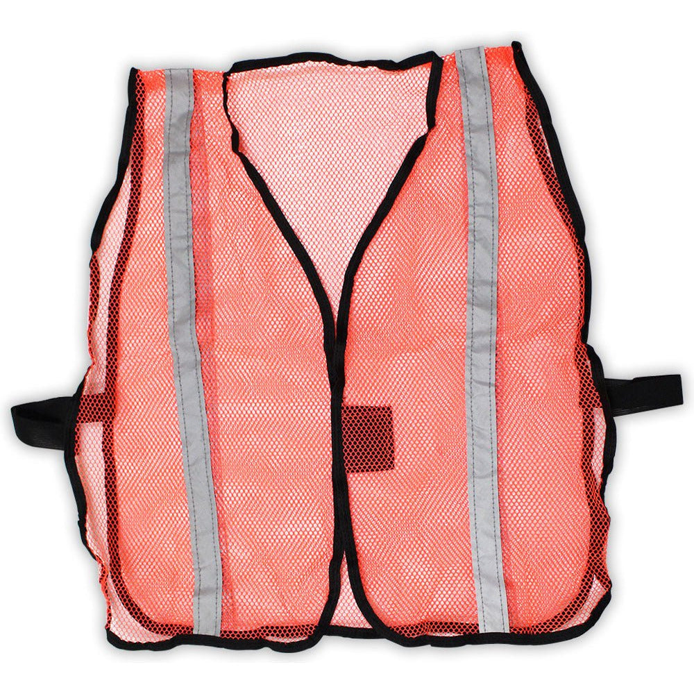 Neon Red Mesh Safety Vest | Silver Reflective Stripes - SW2-Y – ToolUSA